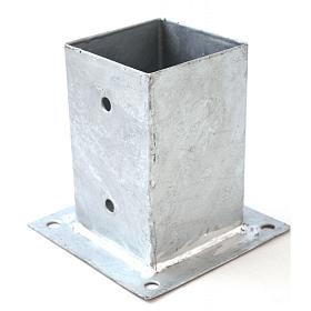 Vloerpaalhouder met plaat 7,1 x 7,1 cm verzinkt | Sierbestrating Jonk